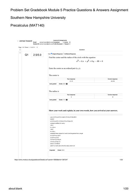 SOLUTION Mat 140 5 2 Module Five Problem Set Gradebook Studypool