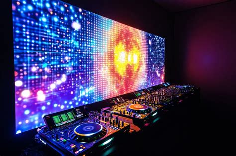 Illuminated Dj Booth Featuring Bright Led Lights And An Engaging