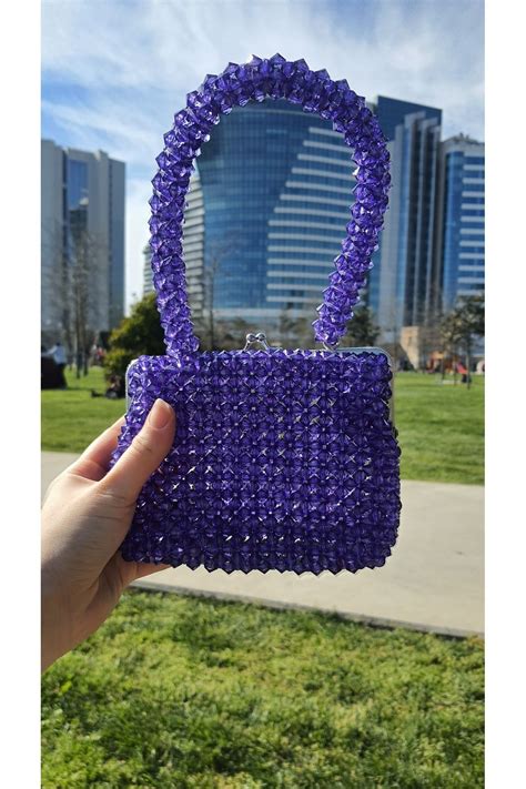 Adastyle Boncuk Işlemli Mor Reng El çantası özel Tasarım El Işlemli Fiyatı Yorumları Trendyol