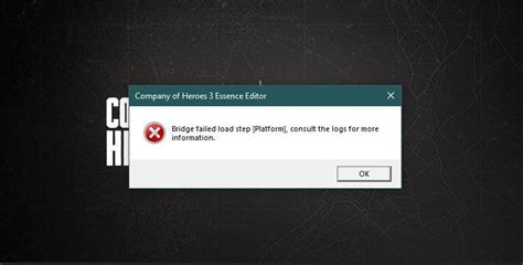 Need Help How To Fix This Crash On Essence Editor Launch Rcompanyofheroes