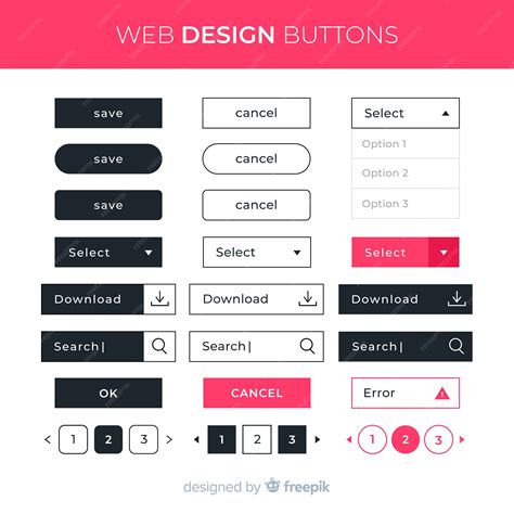 premium vector modern web design button collection with flat design