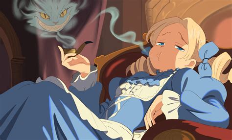 Art Girl чеширский кот арт девушка Mommyscarcass Mommyscarcass Алиса в стране