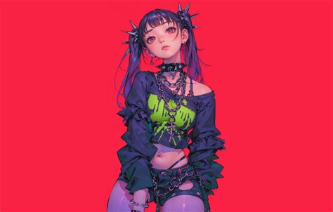 Обои kawaii girl sexy anime stockings punk babe cute на телефон