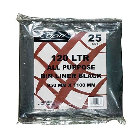 120l Bin Liners For Wheel Binsquare Bin 25 Liners Per Bag 100 Bags