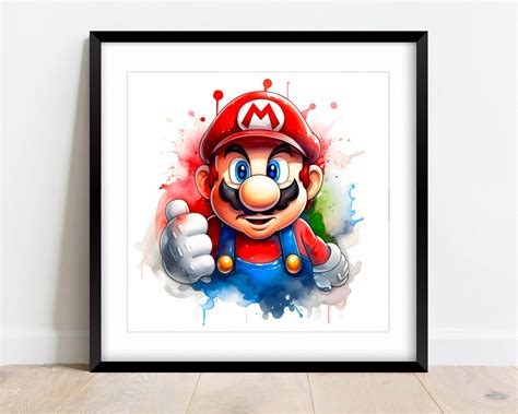 Super Mario Wall Art Gaming Poster Prints Home Decor Digital