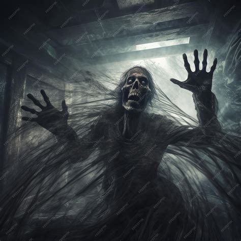 Premium Photo Fright Night The Haunting Of The Grungy Gothic Skeleton Poltergeist