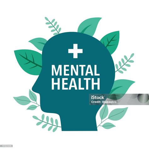 Ilustrasi Vektor Konsep Kesehatan Mental Siluet Kepala Manusia Dengan