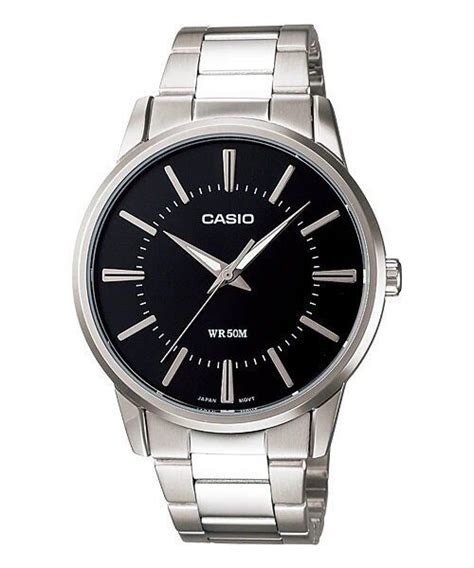 Casio Casio 簡潔俐落不鏽鋼紳士錶 羅馬黑面 Mtp 1303d 1a Hktvmall 香港最大網購平台