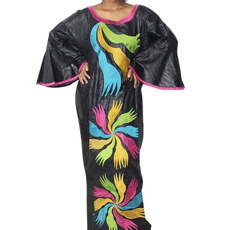 Tidoirsa African Dress For Women Plus Size Embroidery Bell Sleeve Maxi