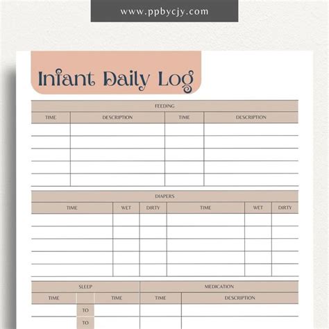 Infant Daily Care Log Template Track Feedings Sleep And Activities