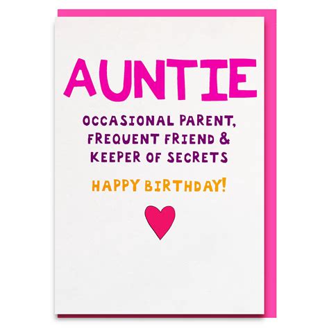 Auntie Birthday Card Funny Auntie Birthday Card Aunt Etsy Uk