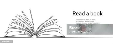 날아 다니는 페이지가있는 연속 한 줄 그리기로 책을 엽니 다 웹 사이트 방문 페이지에 대한 학교 테마로 돌아가는 교육 용품의 그림 한 선 그리기에 대한 배너를 주문하십시오