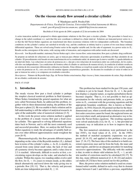 Pdf On The Viscous Steady Flow Around A Circular Cylinder