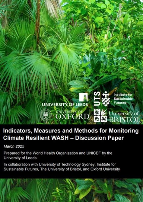 Indicators Measures And Methods For Monitoring Climate Resilient Wash Discussion Paper