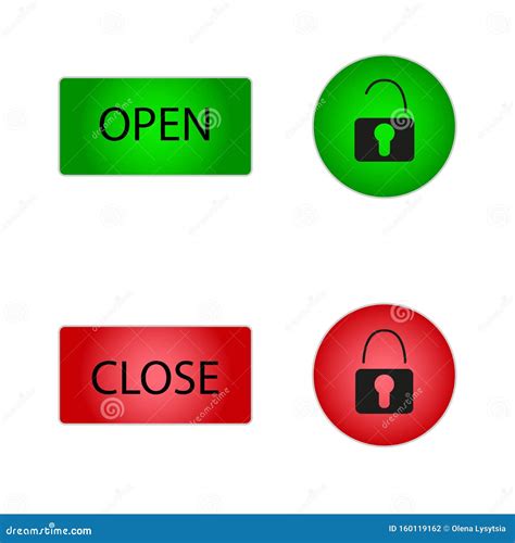 Graphic Buttons Open And Closed Stock Vector Illustration Of White