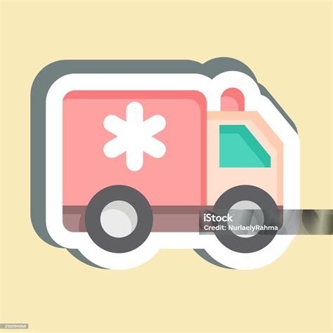 스티커 구급차 긴급 기호와 관련이 있습니다 심플한 디자인 일러스트레이션 건강관리와 의술에 대한 스톡 벡터 아트 및 기타 이미지 건강관리와 의술 경외감 경찰관 Istock