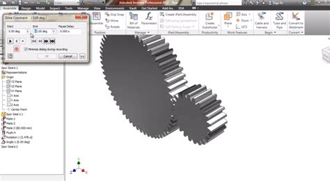 วิธีการสร้างเฟือง3d เพื่อทำแอนิเมชั่นในโปรแกม Autodesk Inventor Gear Animation Graphic Cad Draiwng