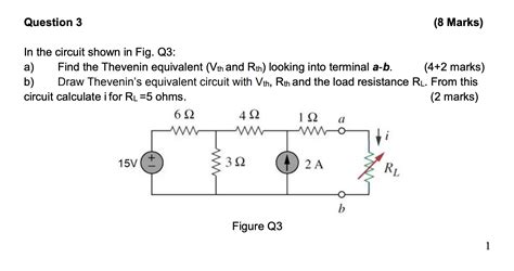 solved question 3 8 marks in the circuit shown in fig q3