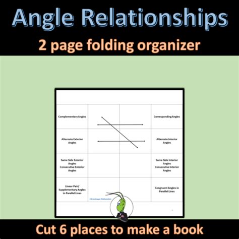 Angle Relationships Vocabulary Graphic Organizer With Bonus Vocab