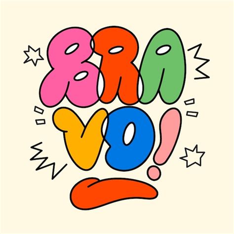 브라보 레터링 디자인 일러스트 레이 션 무료 벡터