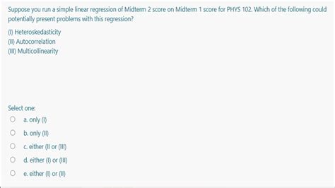 Solved Suppose You Run A Simple Linear Regression Of Midterm