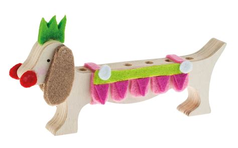 OPITEC LOISIRS SCIENCES CREATIVITE Porte crayon en bois teckel à poser