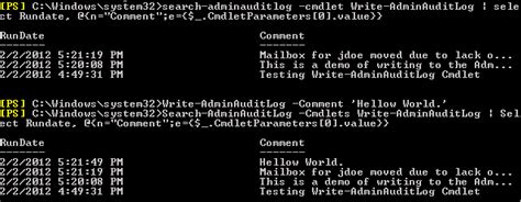 Exchange Administrative Audit Logging Sysops