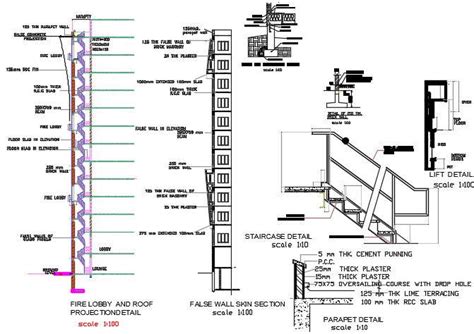 Standard Staircase Sectional Elevation Drawing Autocad File Cadbull