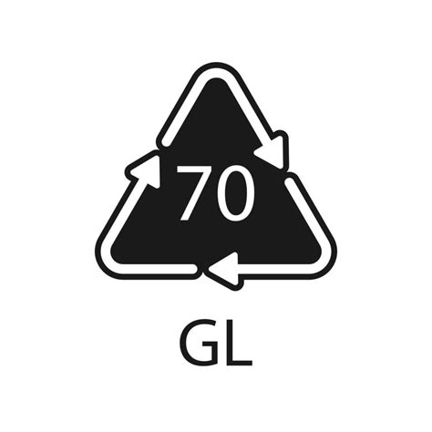 Glass Recycling Code 70 Gl Vector Illustration 12805399 Vector Art At