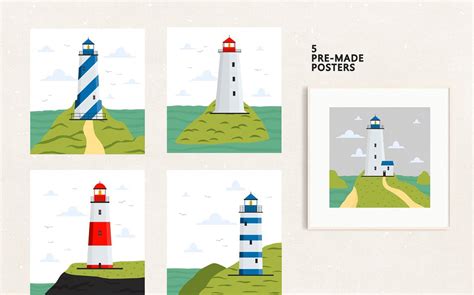 卡通海岛瞭望塔矢量素材 设计