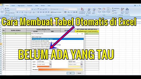 Cara Membuat Tabel Di Excel Secara Otomatis Science Of Technology Riset