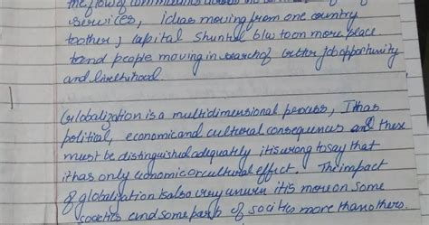 Globalisation Hand Written Notes Class 12 Political Science Handwriten