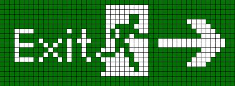 Exit Sign Grid Pattern In Pixel Art Pattern Pixel Art Grid Easy Pixel Art