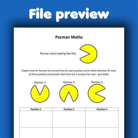 Ks2 Ks3 Pacman Math Worksheet Andy Lutwyche