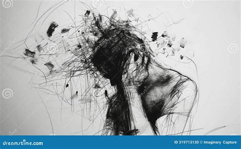 A Man Is Drawing A Face With A Sad Expression Stock Photo Image Of