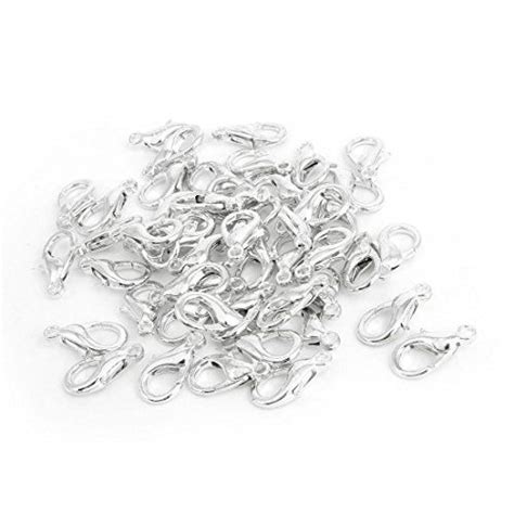 Yueton Curved Lobster Clasps 100pcs 7x12mm Silver Plated Lobster Claw