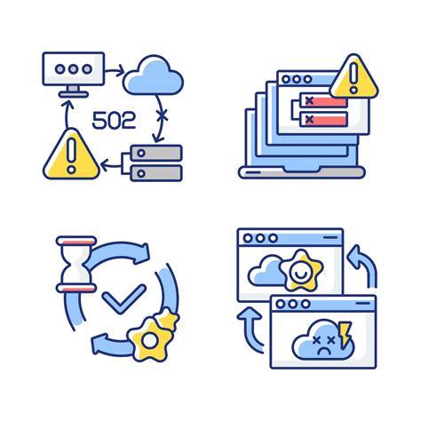 Network Notifications Rgb Color Icons Set 1925896 Vector Art At Vecteezy