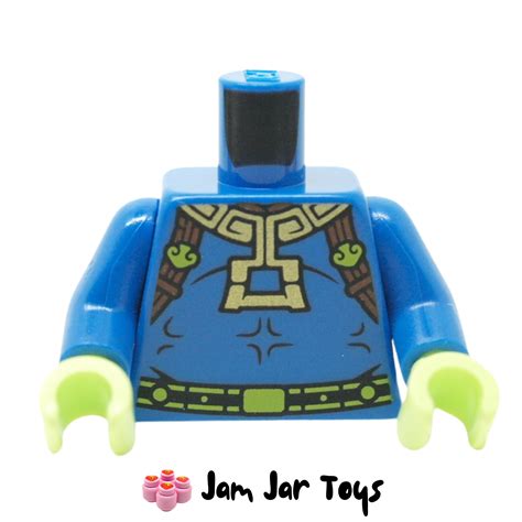 Lego Blue Torso Lime Belt Gold Necklacependant Dark Brown Straps T109