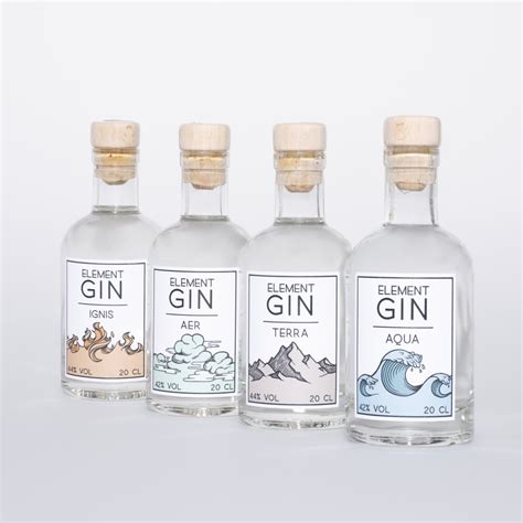 Vier Elemente Set Karton Mit 4 X 20 Cl Element Gin