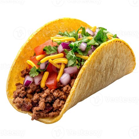 A Delicious Ground Beef Taco With Toppings 54004742 Png