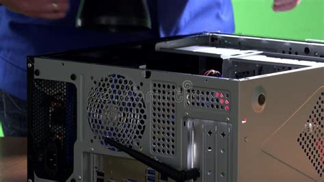 Technician Hands Open Desktop Pc Case Cover Computer Repair Concept Stock Video Video Of