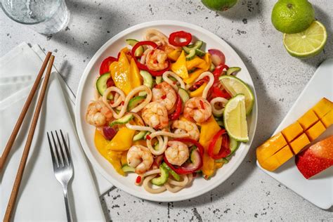 Salade De Nouilles Aux Crevettes Et à La Mangue Recette Hellofresh