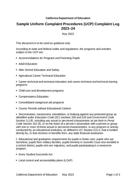 Sample Ucp Complaint Log For Ucp 3 Doc Template Pdffiller