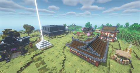 База игроков в японском стиле на сервере Mineweeks постройки и