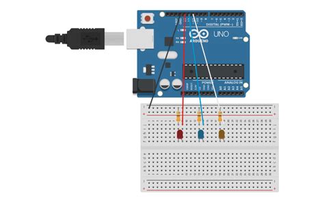Circuit Design Led And Comunicación Serial Tinkercad
