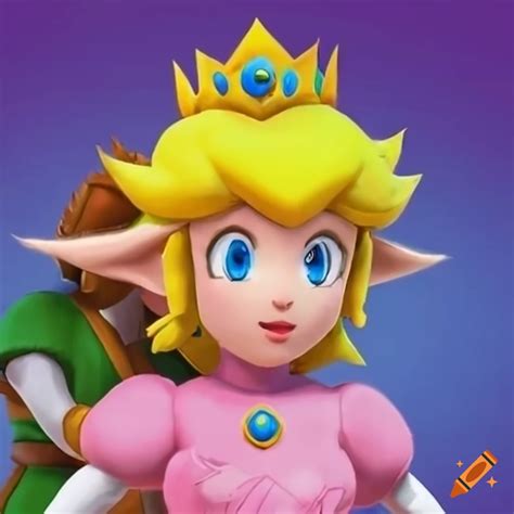 Link And Princess Peach In Swapped Outfits In Detailed Art On Craiyon