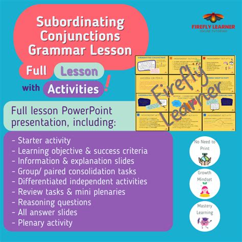 Subordinating Conjunctions Complete Lesson With Activities Teacha