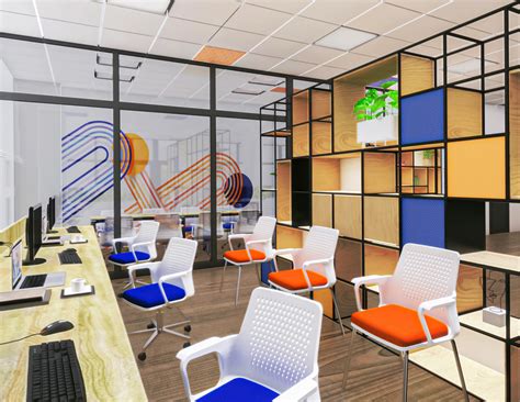 Office Interior 3d Visualization Behance