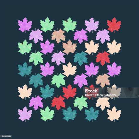 Fall Leaf Vector Illustration Seamless Pattern Hand Drawn Colorful