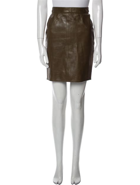 Bottega Veneta Leather Knee Length Skirt W Tags Neutrals Skirts